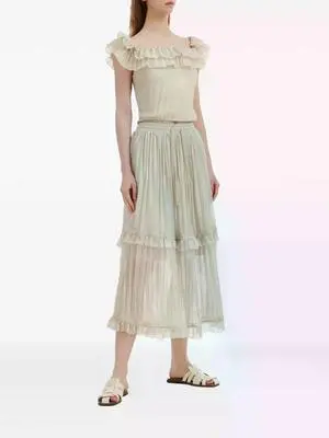 B+AB Ruffled Pleated Jumpsuit - Neutrals