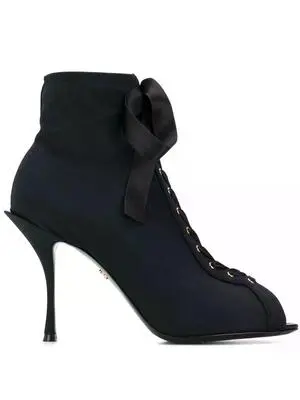Dolce & Gabbana Lace-up Peep Toe Stiletto Sandals