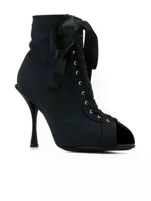 Dolce & Gabbana Lace-up Peep Toe Stiletto Sandals
