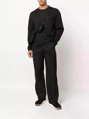 BOSS Salbo Curved Logo Print Sweatshirt