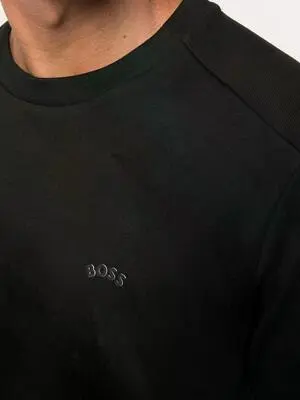 BOSS Salbo Curved Logo Print Sweatshirt