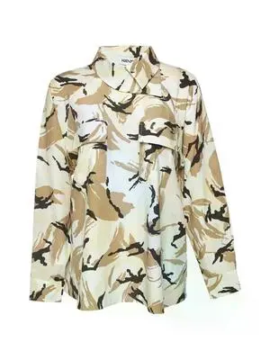 Kenzo Asymmetric Camouflage Print Shirt