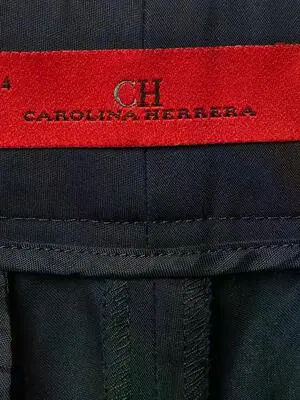 Carolina Herrera Navy Cotton Tailored Trousers