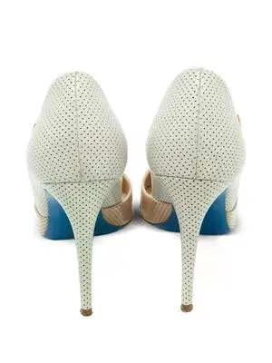 LORIBLU Perforated Pointed-toe Pumps
