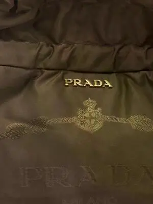 Prada Canapa Logo Drawstring Tote Bag