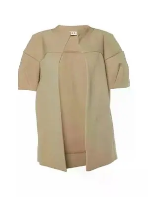 Marni Beige Open Front Short Sleeve Jacket