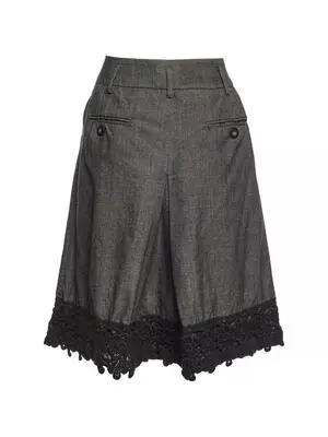Max Mara Wool & Lace Detail Mini Skirt