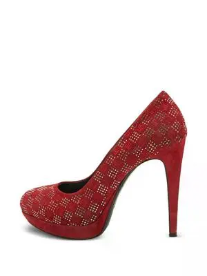 LORIBLU Crystal-embellished Suede Pumps