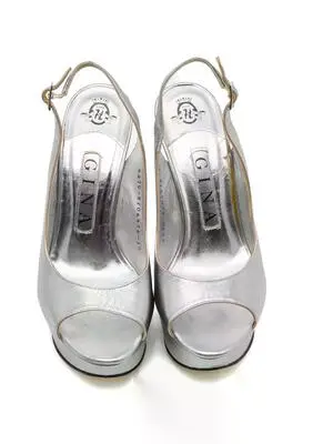 GINA Open-toe Platform Slingback Pumps