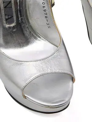 GINA Open-toe Platform Slingback Pumps