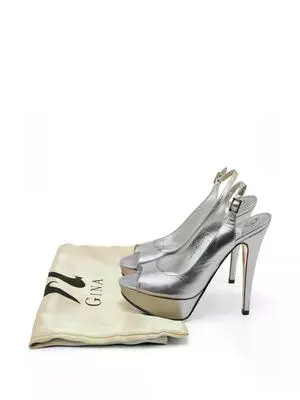 GINA Open-toe Platform Slingback Pumps