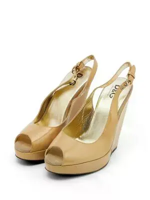 Dolce & Gabbana Peep-toe Slingback Wedge Sandals