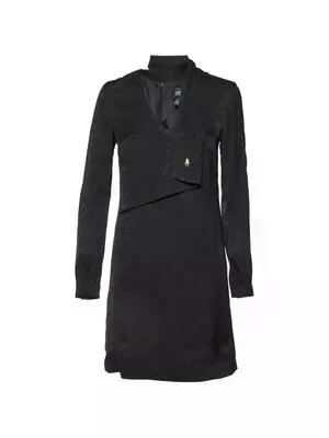 Roberto Cavalli Logo Jacquard V-neck Dress