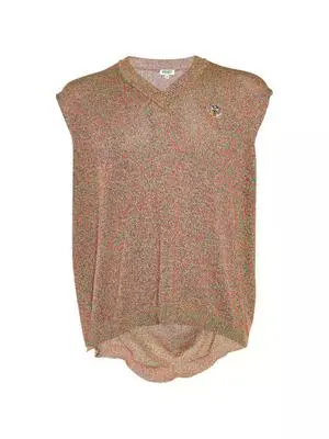 Kenzo Sleeveless Embroidered Logo Knit Sweater