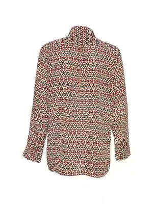 Maje Geometric-print Silk Shirt