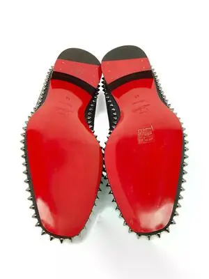 CHRISTIAN LOUBOUTIN Grosgrain Trim Spike-stud Loafers