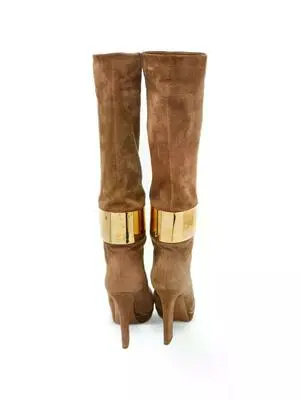 SERGIO ROSSI Metal Cuff Platform Boots