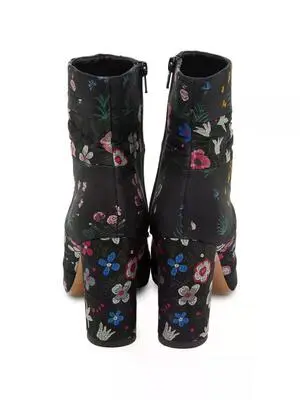 Valentino Garavani Floral Print Leather Ankle Boots