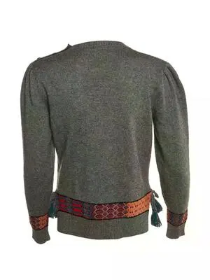 Etro Buttoned Wool Sweater With Patterned Trim