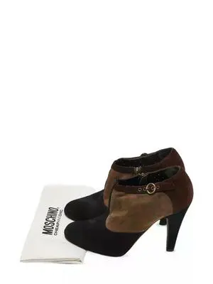 Moschino Suede Ankle Pumps With Buckle Detail