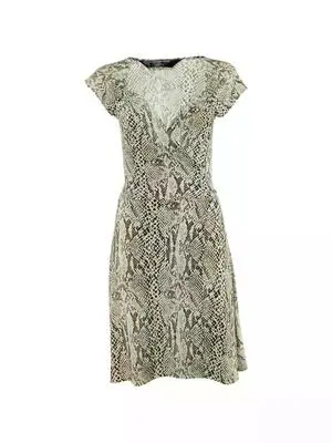 Norma Kamali Snake-print Wrap Midi Dress