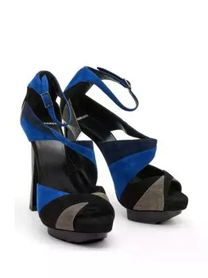 Pierre Hardy Black Suede Panelled Ankle-strap Sandals