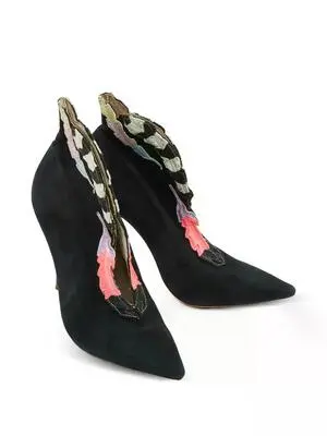SOPHIA WEBSTER Embroidered Suede Ankle Boots