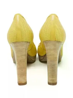 Valentino Garavani Embroidered Leather Peep-toe Heeled Pumps