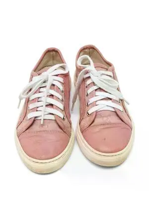 Gucci Gg Canvas Leather Trim Sneakers