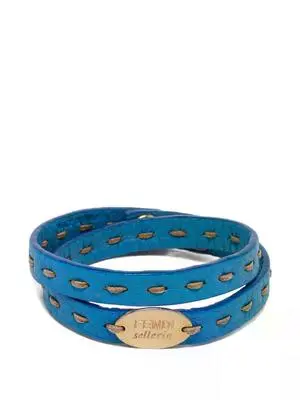 Fendi Selleria Leather Bracelet - Blue