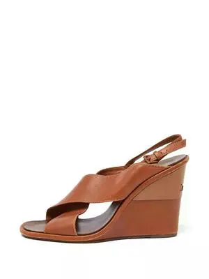 Tory Burch Leather Wedge Slingback Sandals