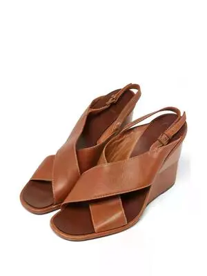Tory Burch Leather Wedge Slingback Sandals