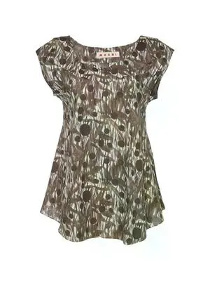 Marni Sleeveless Abstract Print Top