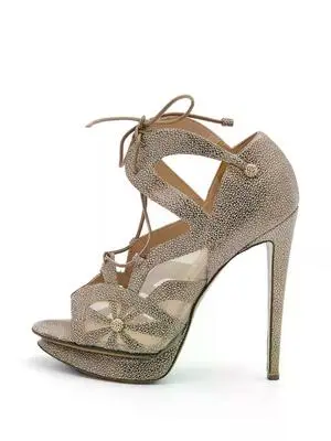 NICHOLAS KIRKWOOD Leather And Mesh Lace-up Platform Sandals