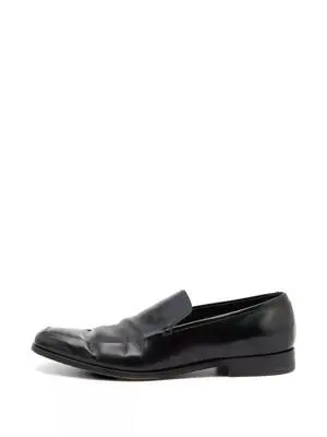 Prada Leather Square Toe Slip-on Loafers