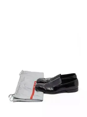 Prada Leather Square Toe Slip-on Loafers