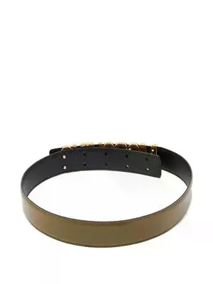 Moschino Leather Belt With Gold-tone Logo Buckle
