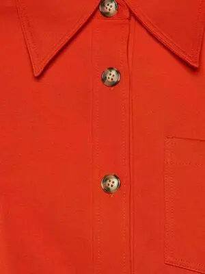 Victoria Beckham Red Jersey Button-front Shirt
