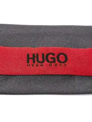 BOSS Striped Silk Skinny Tie - Grey