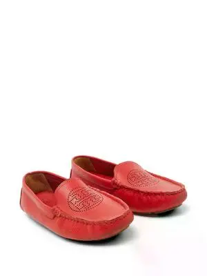 Tory Burch Perforated Logo Leather Loafers