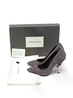 Pierre Balmain Quilted Suede Stiletto Pumps