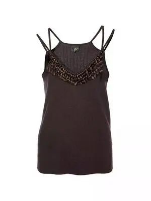 Just Cavalli Ribbed-knit V-neck Tank Top