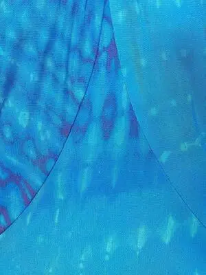 Roberto Cavalli Abstract Print V-neck Draped Sleeve Top