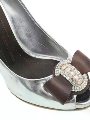 GIUSEPPE ZANOTTI Peep-toe Pumps With Crystal Embellishments