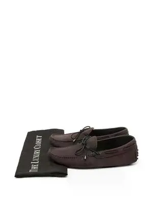 TOD'S Leather Driver Loafers - Purple