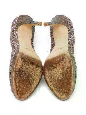 JIMMY CHOO Glitter Platform Pumps