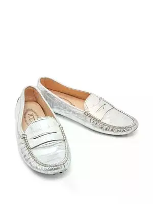Tod's Silver Tone Flats For Women