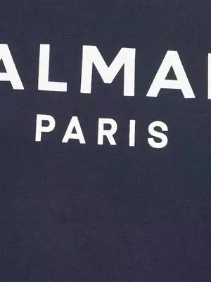 Balmain Logo Print Button Detail T-shirt