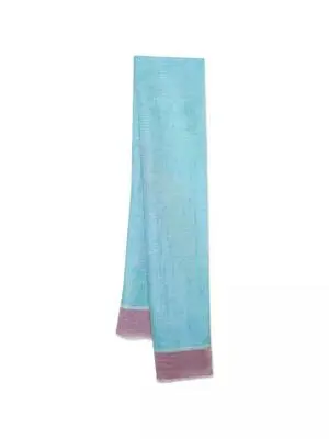 Etro Check-pattern Fringed Scarf - Blue