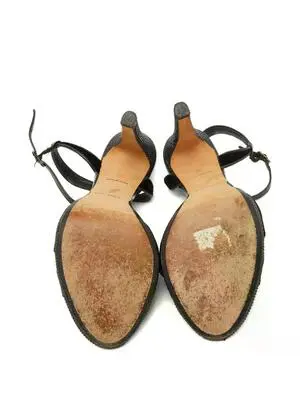Rene Caovilla Velvet Patent Leather Sandals